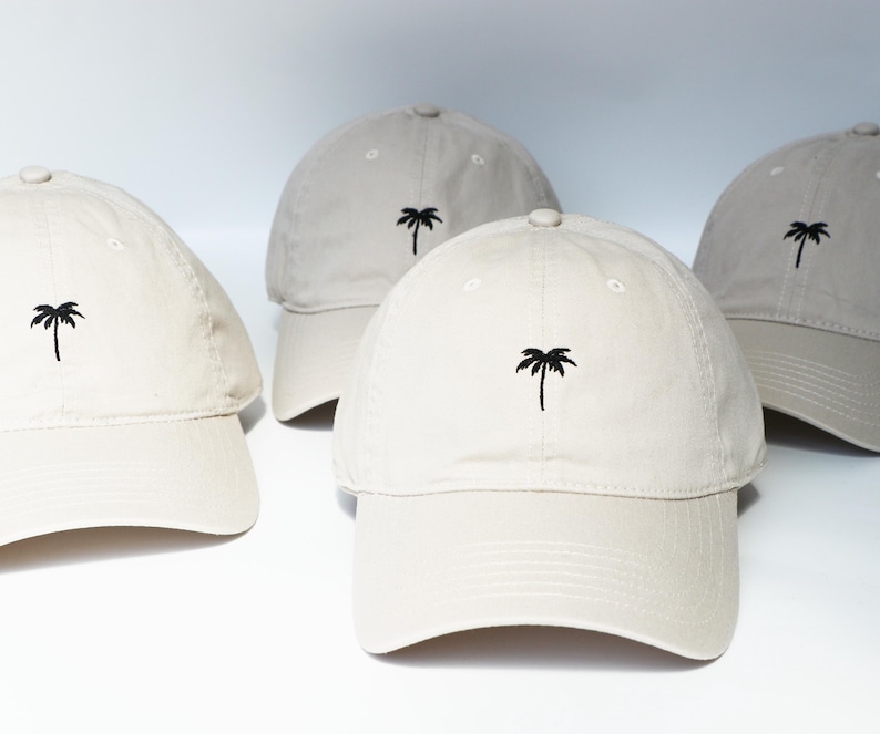 Palm Tree Embroidered Dad Hat: Cotton Twill Baseball Cap - Etsy
