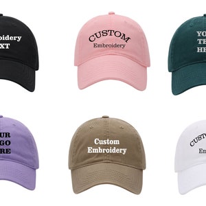 Personalized Embroidered Baseball Cap: Custom Text, Unisex Cotton Twill ...