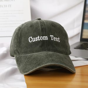 Custom Text Embroidered Baseball Cap,adjustable Hat, Dad Hat ...