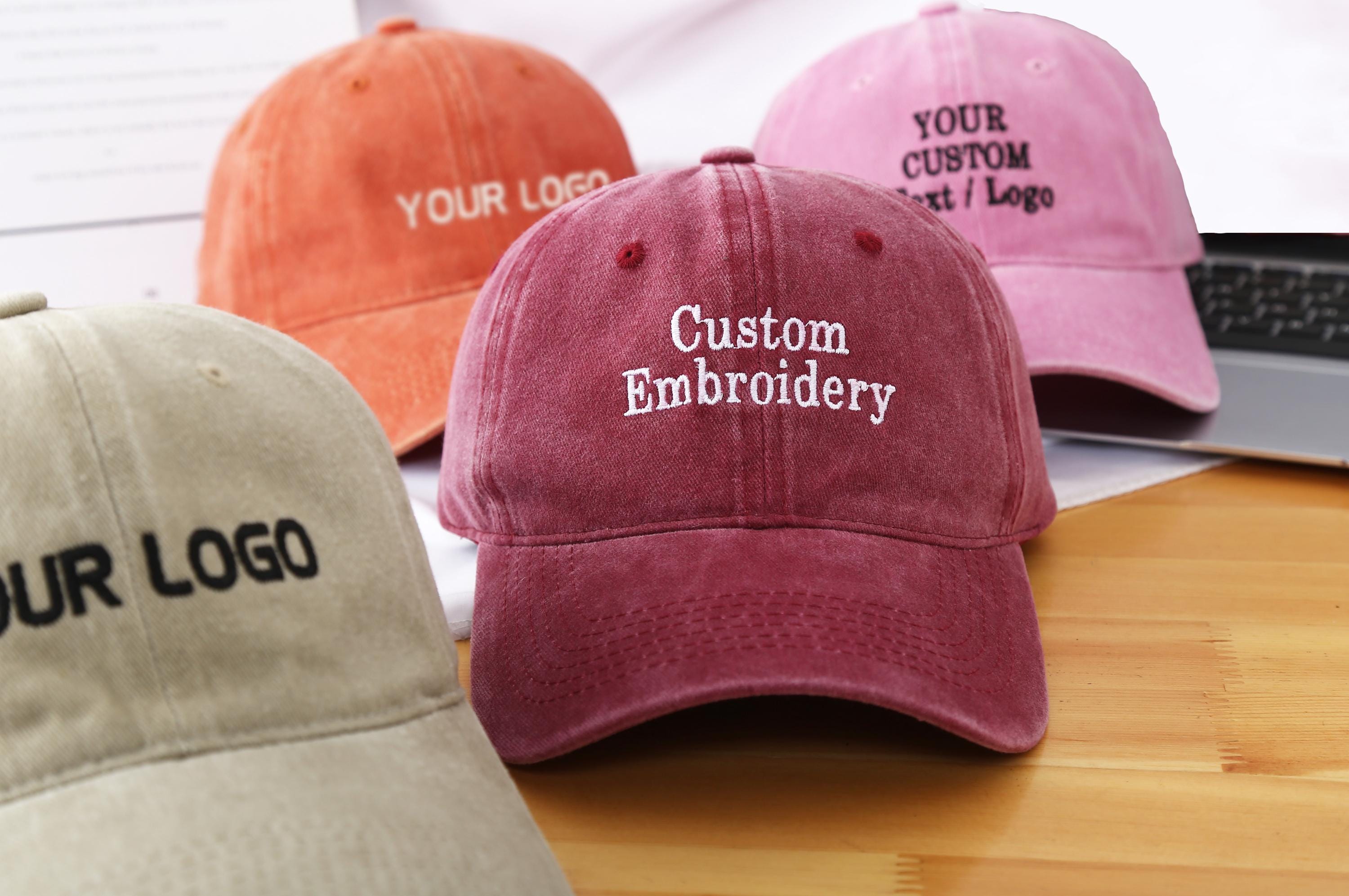 Custom Embroidered Dad Hats,your Text or Logo,personalized Hats,branded ...