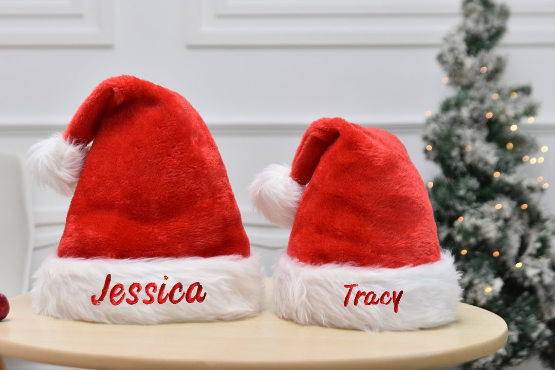 Personalized Embroidered Santa Hat: Custom Christmas Hat - Etsy