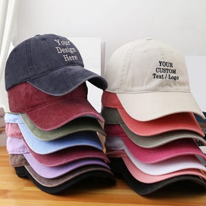 Personalized Embroidered Baseball Cap: Custom Text, Unisex Cotton Twill ...