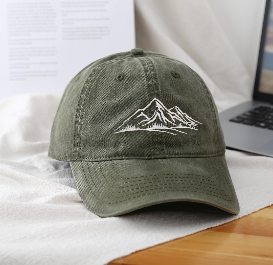 Mountain Pigment Dyed Unstructured Baseball Cap, Party Hats, Hiking ...