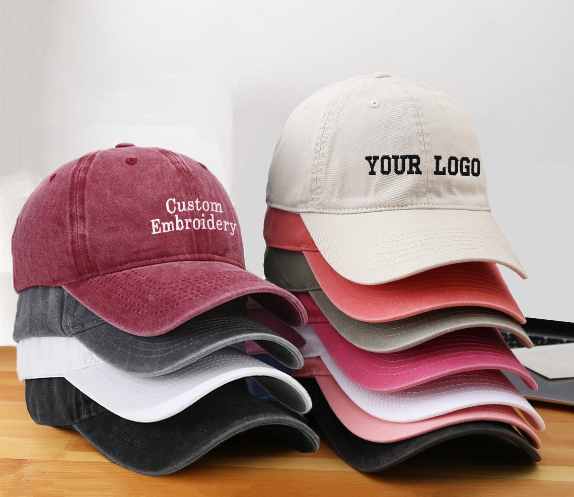 Custom Text Embroidered Baseball Cap,adjustable Hat, Dad Hat ...
