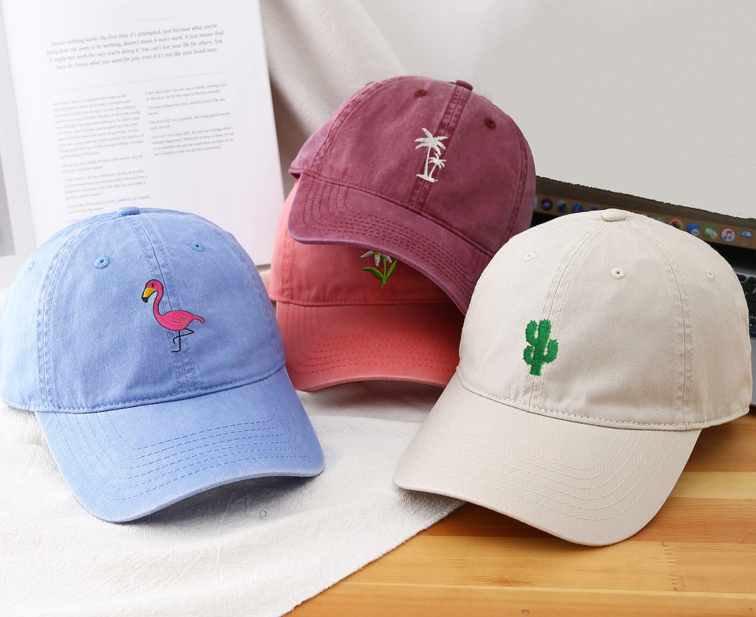 Embroidered Logo Cotton Dad Hat: Custom Text Baseball Cap - Etsy