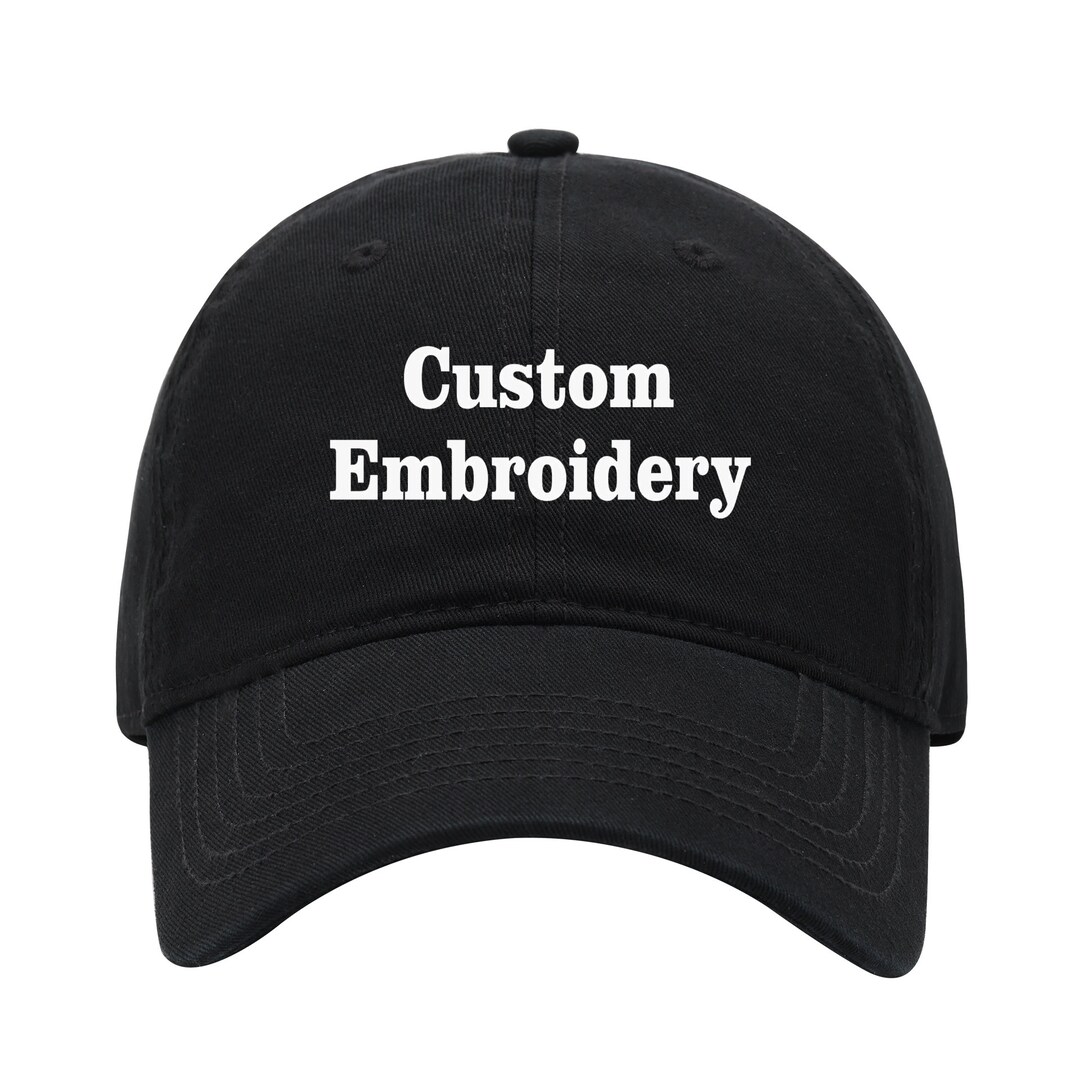 Personalized Embroidered Baseball Cap: Custom Text, Unisex Cotton Twill ...