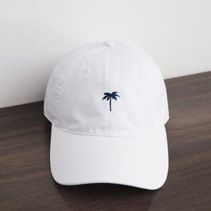 Palm Tree Embroidered Dad Hat: Cotton Twill Baseball Cap - Etsy