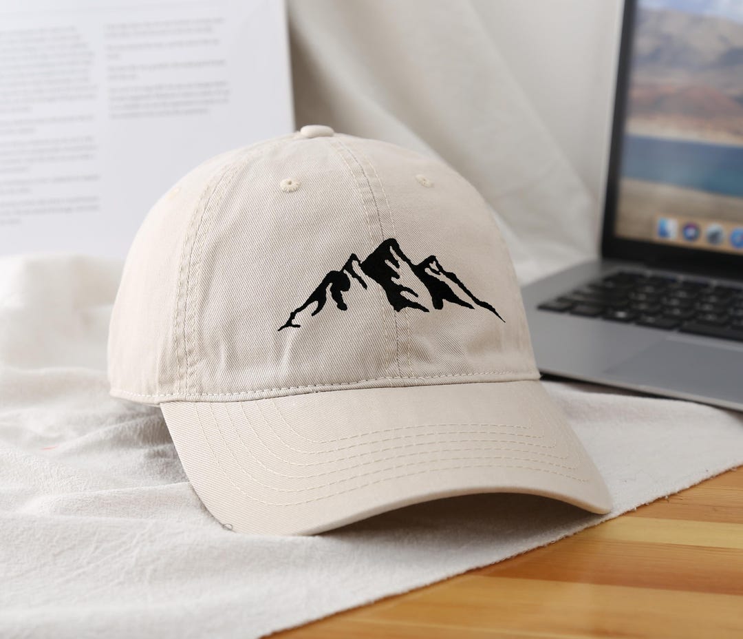 Embroidered Mountain Cotton Cap: Custom Dad Hat - Etsy
