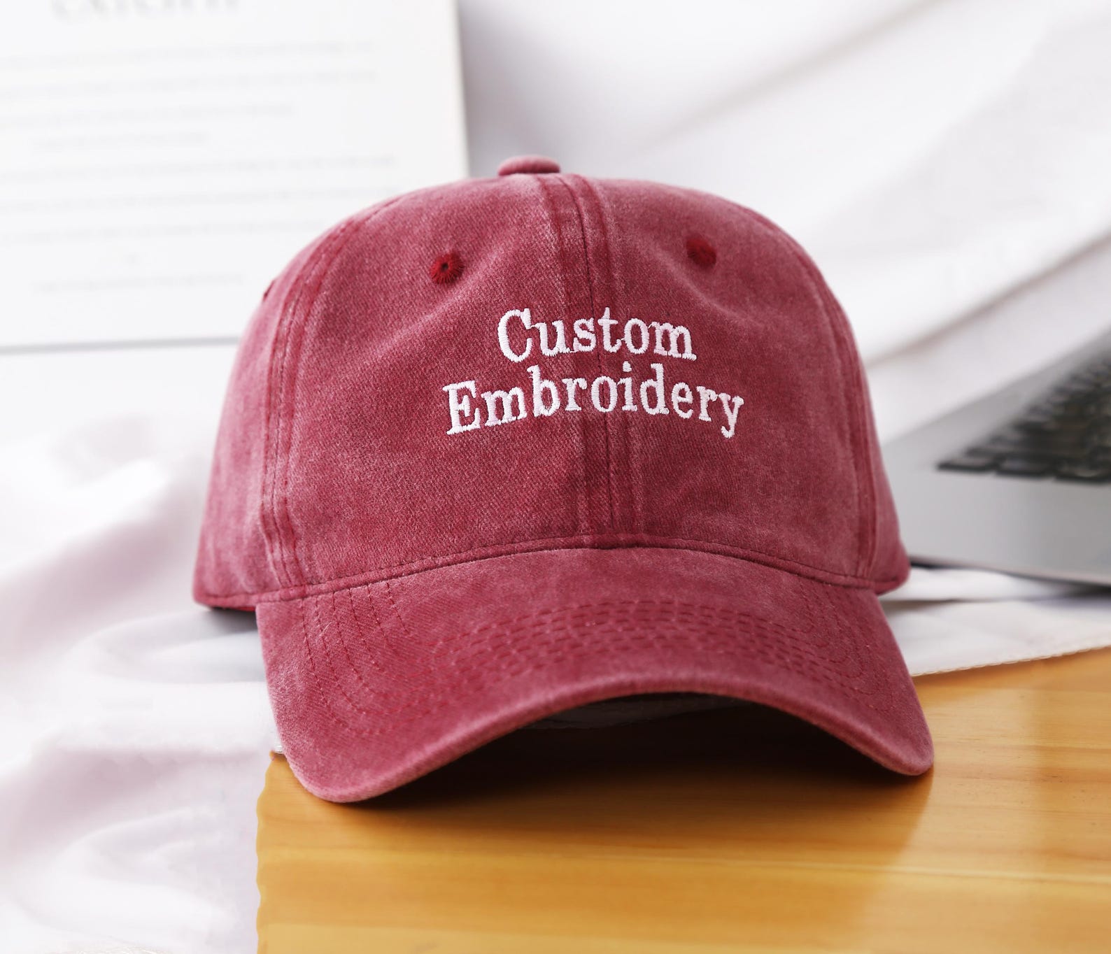 Custom Text Embroidered Baseball Cap,adjustable Hat, Dad Hat ...