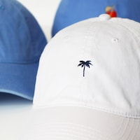 Palm Tree Embroidered Hat - Etsy