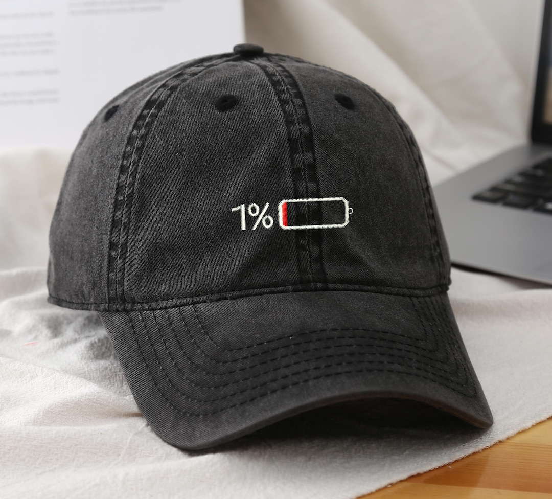 Baseball Cap With Unique Battery Embroidery-embroidered 1% Battery Hats ...