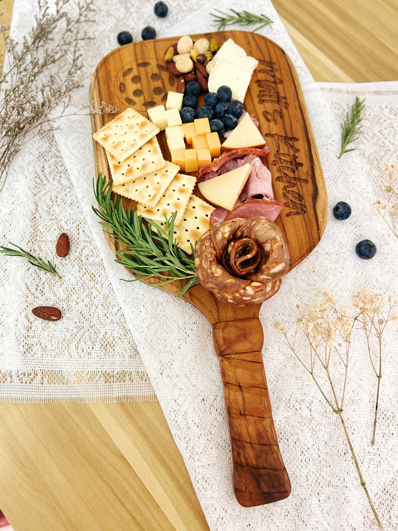 Personalized Pickleball Charcuterie Board Valentine's Pickleball Logo ...