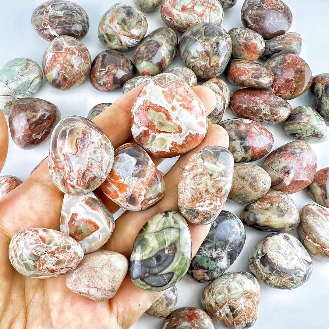 1lb Around 25pcs Money Agate 100% Natural Tumbled Stone premium Quality ...