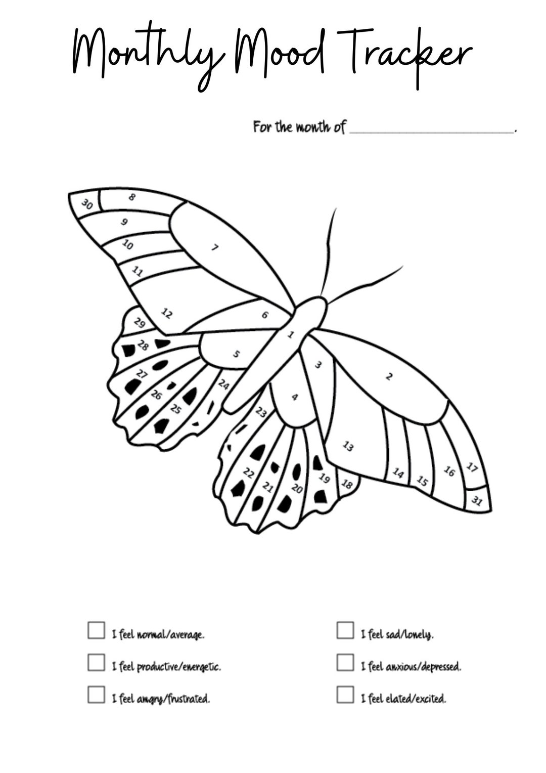 Self-care, Mental Health Kit, Daily and Monthly Mood Tracker, Journal ...