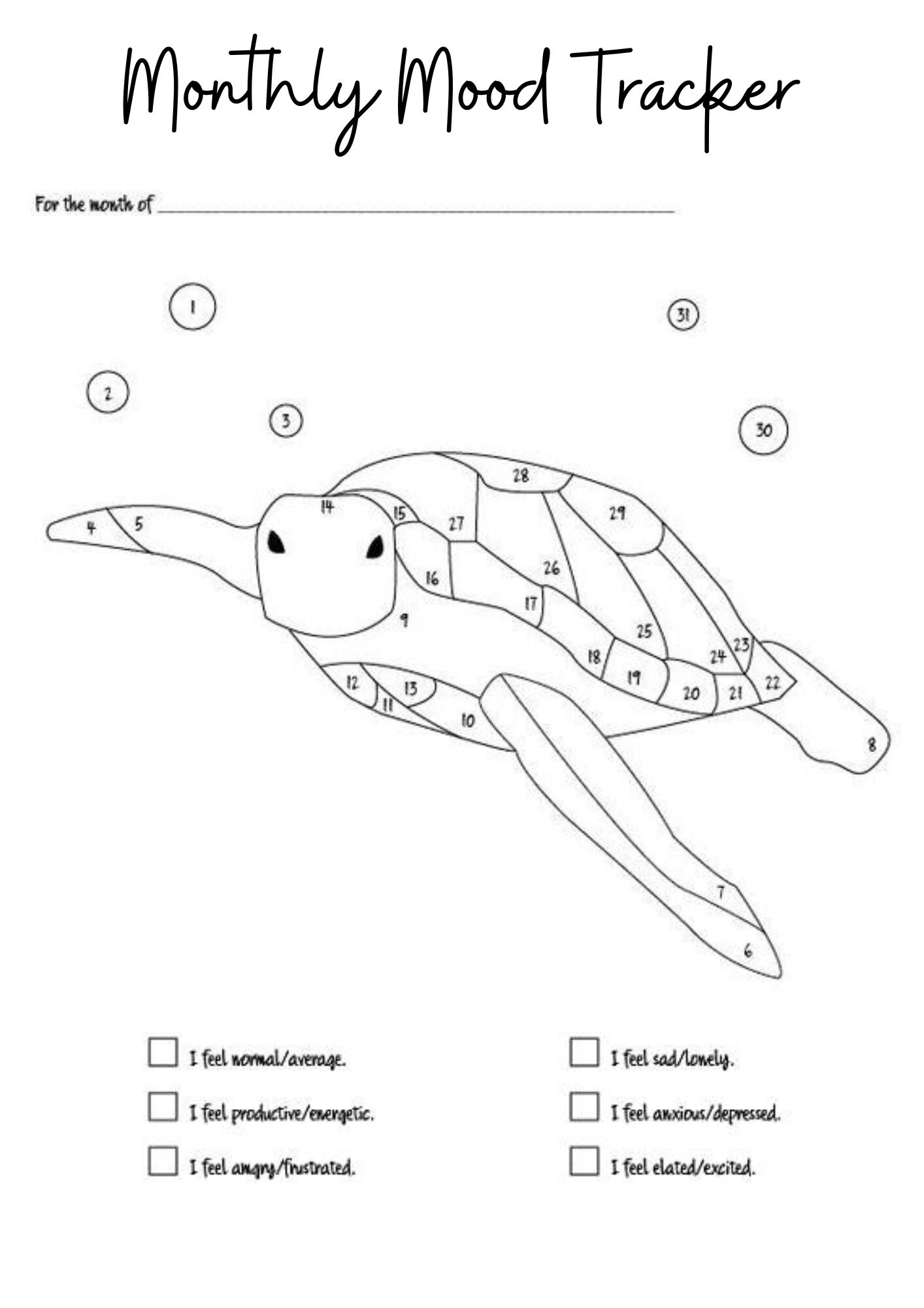 Self-care, Mental Health Kit, Daily and Monthly Mood Tracker, Journal ...
