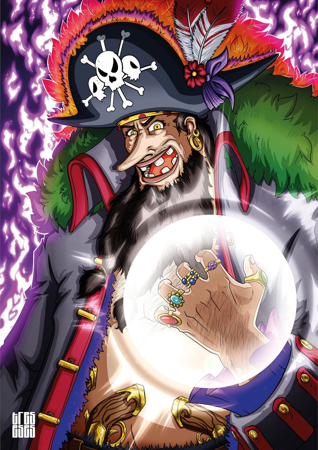 One Piece Blackbeard Pirate Illustration - Etsy