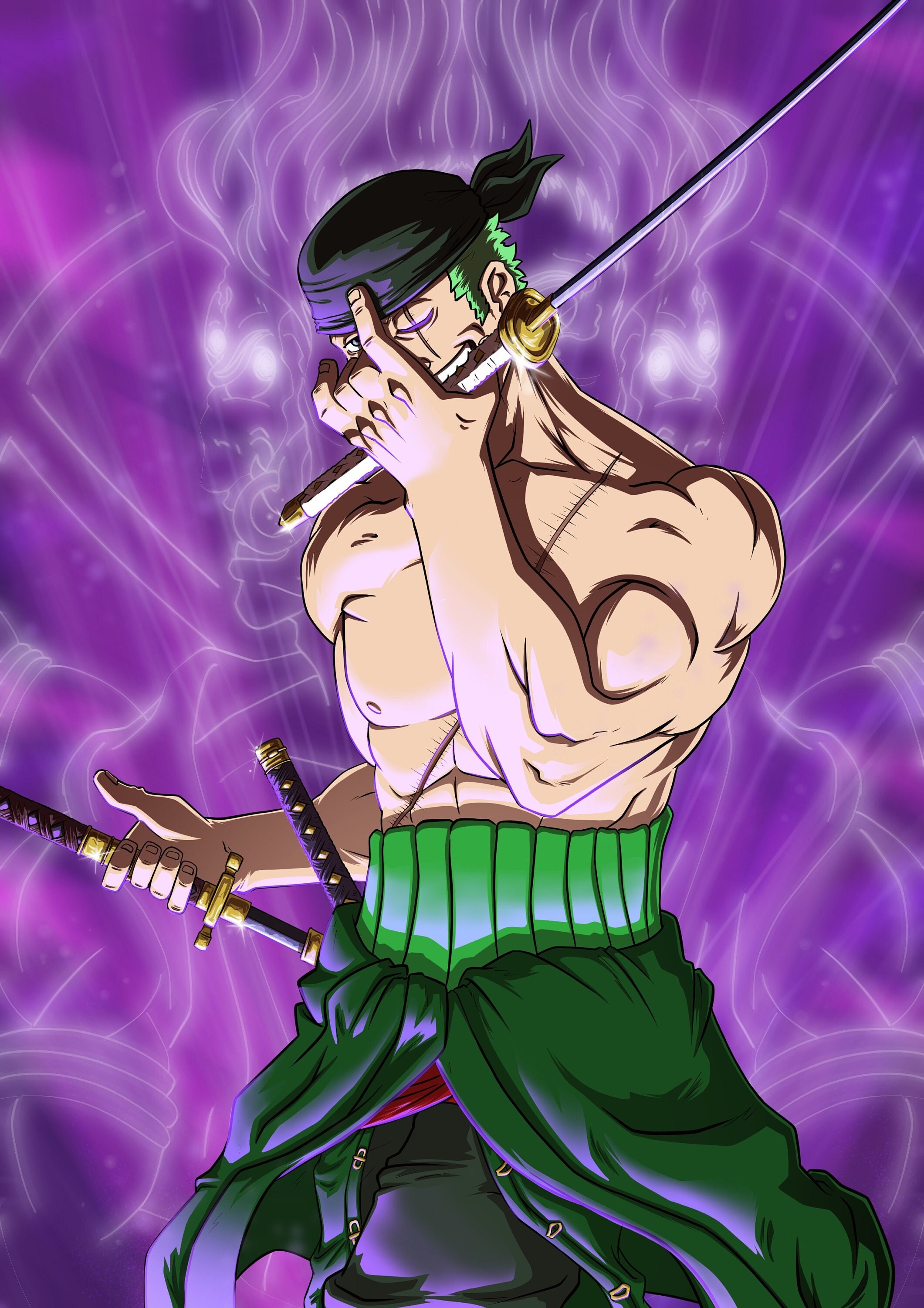 Illustration Zoro One Piece Fanart, Anime/manga Print - Etsy