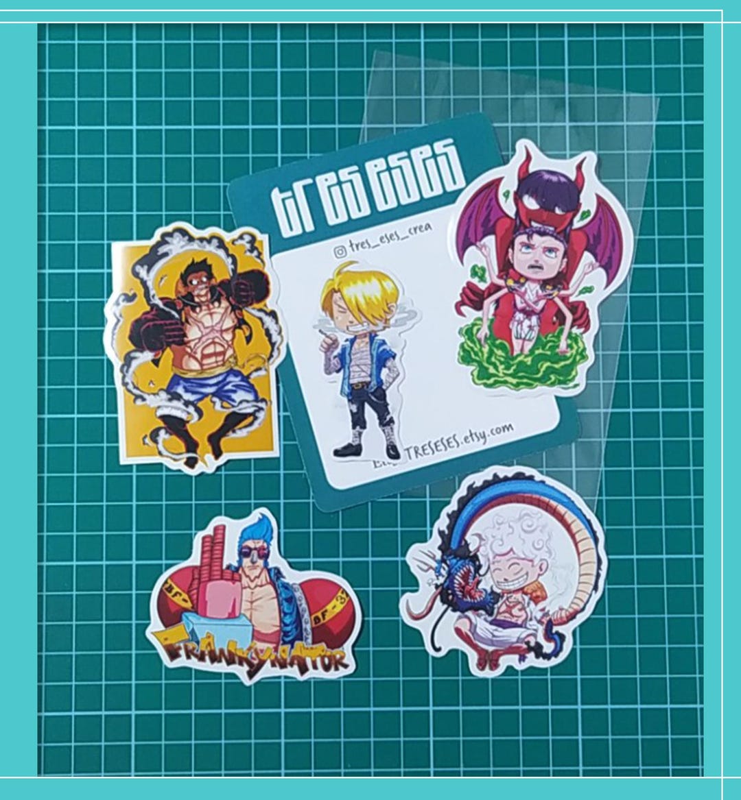 One Piece Stickers, Luffy and Kaido, Luffy G4, Robin, Sanji, Franky ...