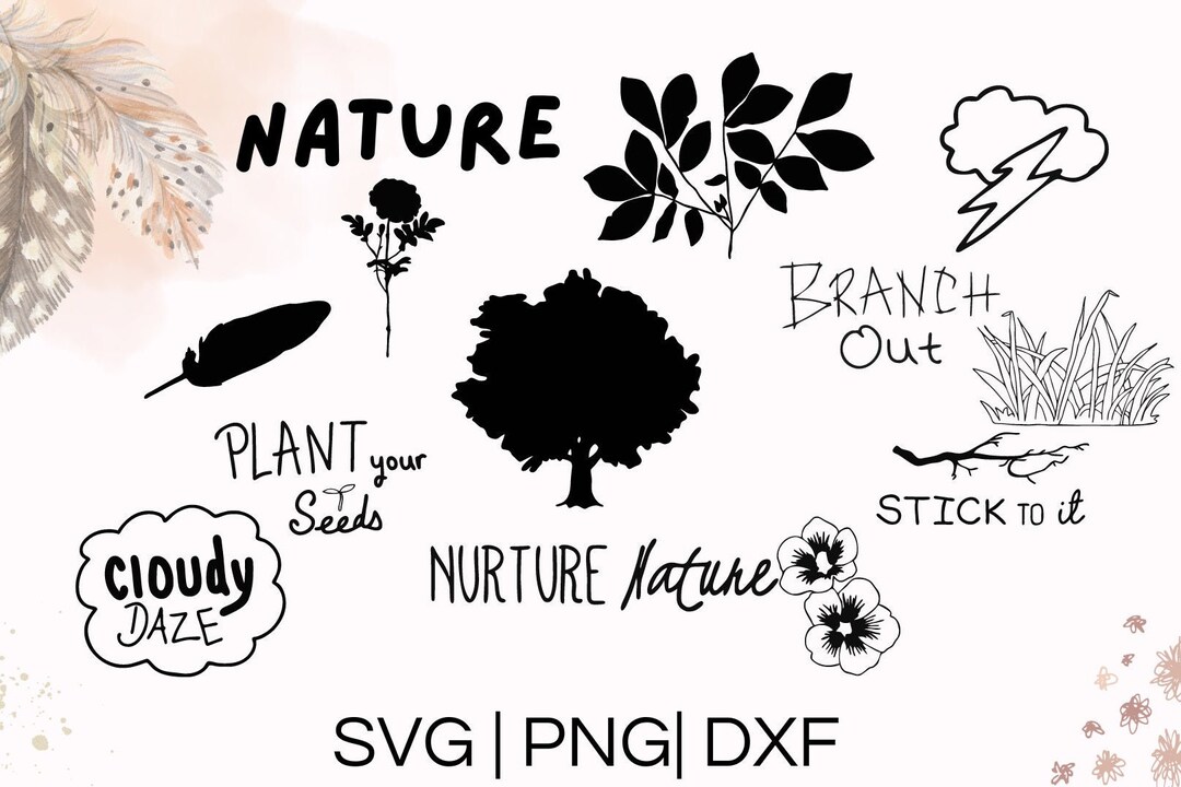 Nature Svgs Silhouette Svgs Nature SVG File Tree Svg Feather Svg Rock ...