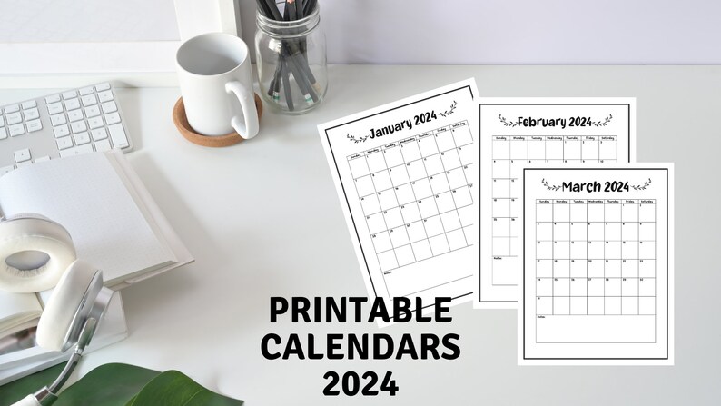 2024 Calendars Printable Editable and PDF Fillable Form - Etsy