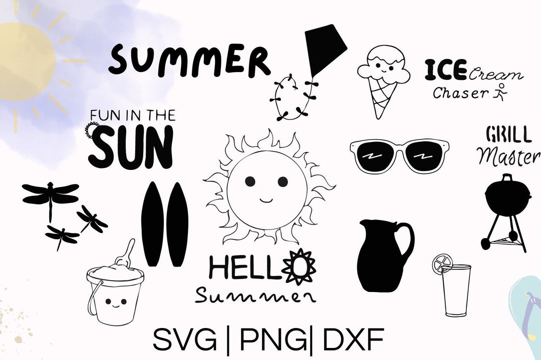 Summer Svgs Silhouette Svgs Spring SVG File Sun Svg Lemonade Svg ...