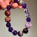 Amethyst/phantom Quartz/obsidian, Beaded Gemstone Bracelet, Bead ...