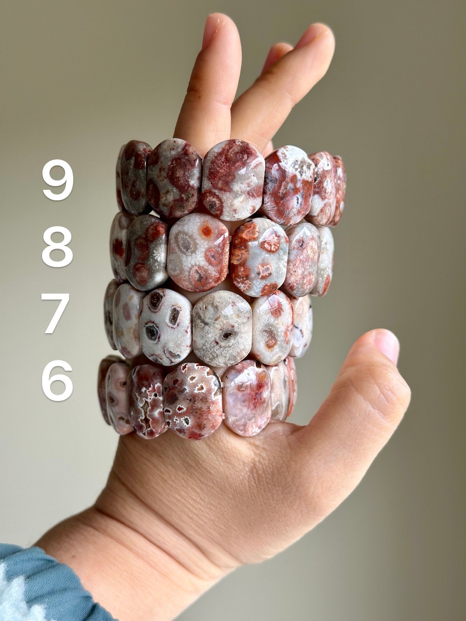 You Choose! Cheese-like Geode, Fossilized Coral, Coral Agate Bracelet ...