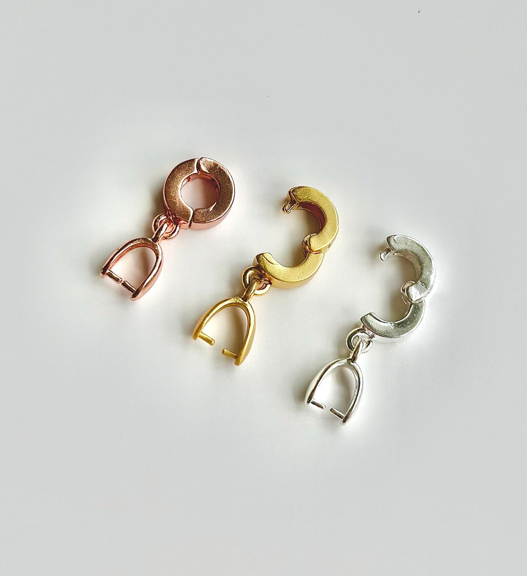 Adjustable Pendant Clasp, Pinch, Clip, Bail, Connector, Sliver/gold ...