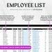 Employee List Dashboard Spreadsheet, Employee Performance, Human ...