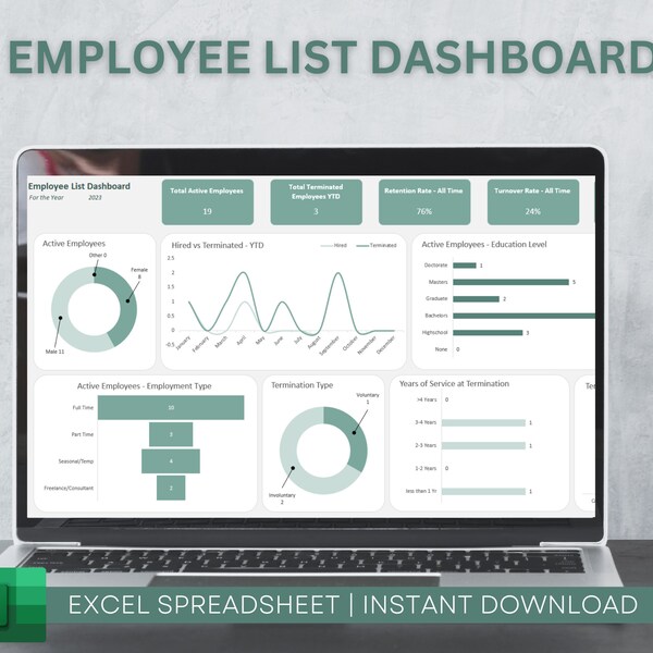 Employee List Dashboard Template - Etsy UK