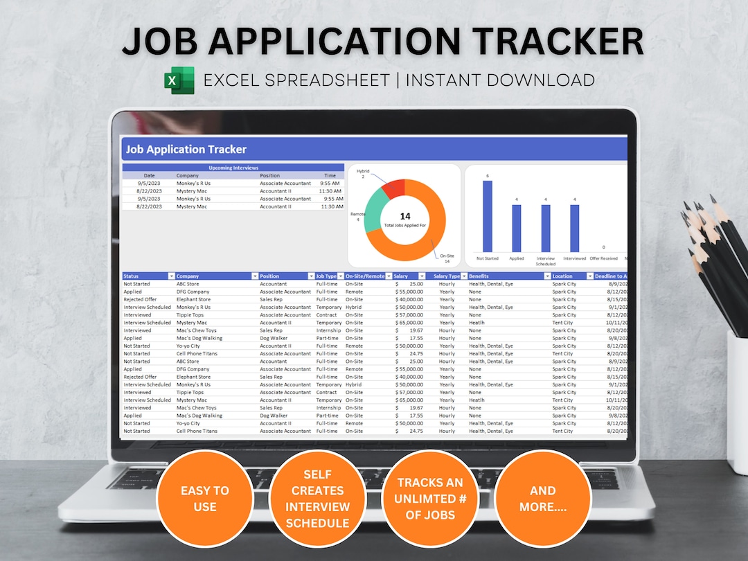 Job Application Tracker, Interview and Job Search, Job Interview ...
