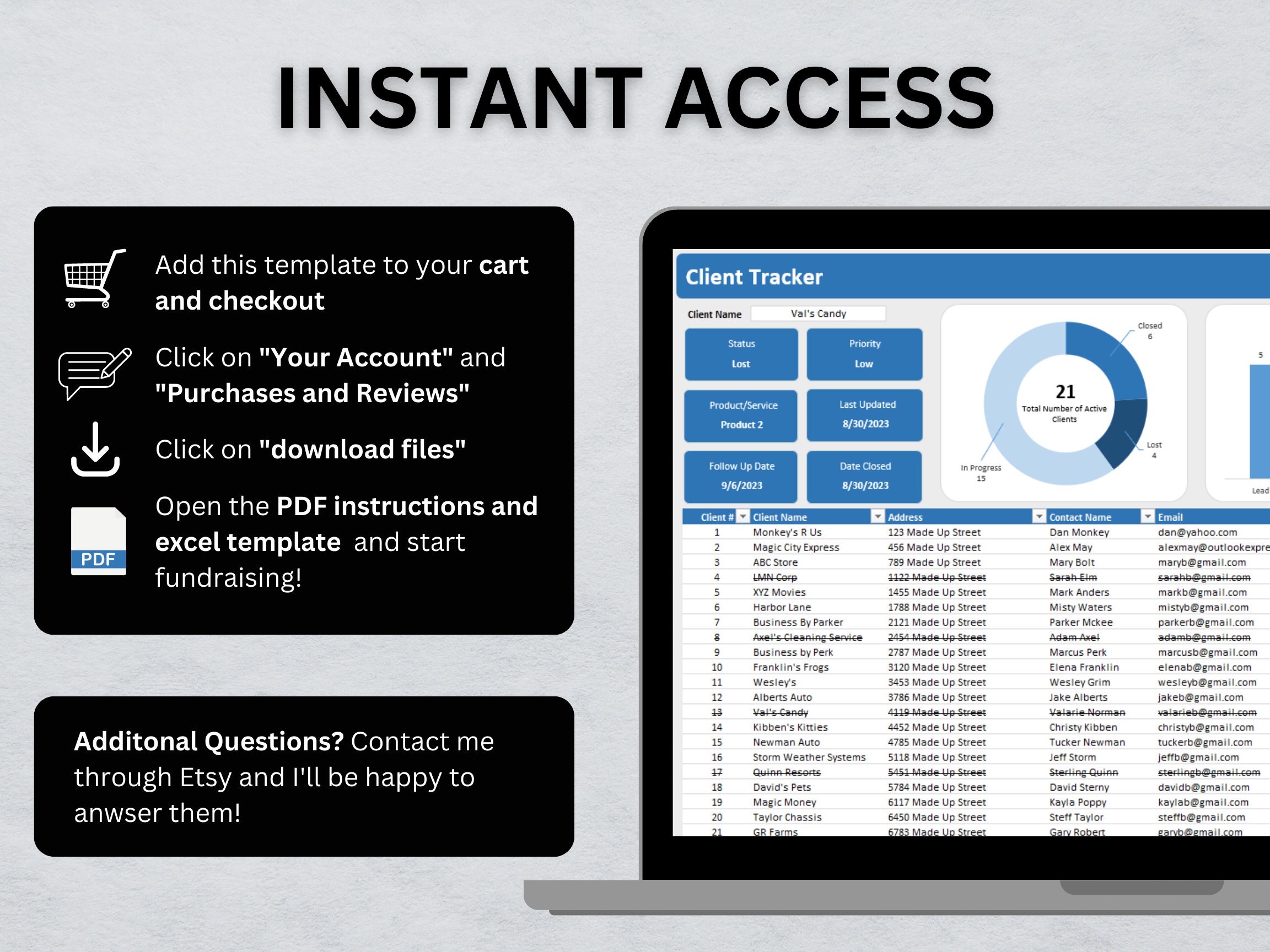 Client List Tracker Lead Tracker Customer List Tracker - Etsy