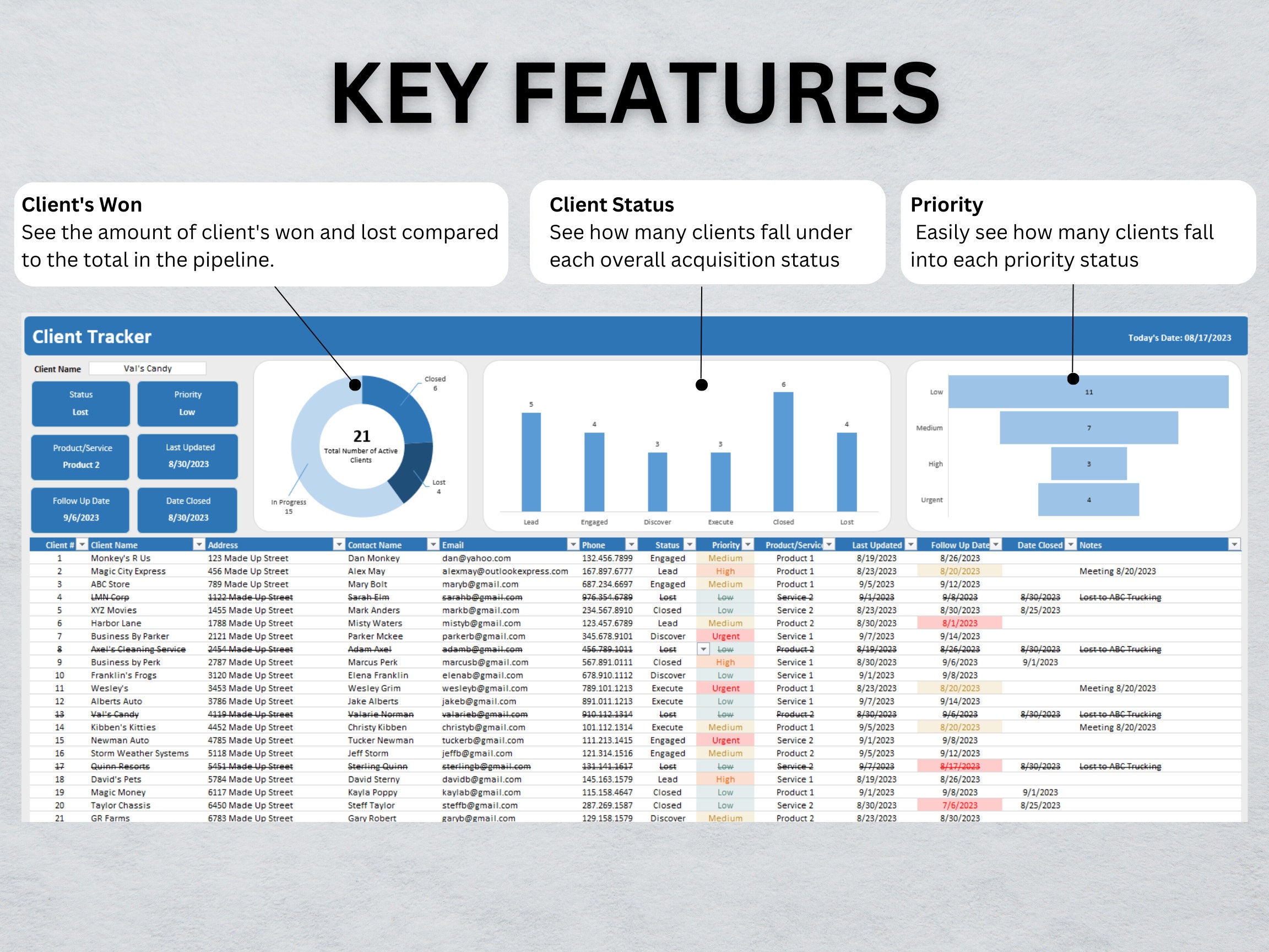 Client List Tracker Lead Tracker Customer List Tracker - Etsy