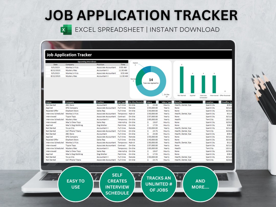 Job Application Tracker, Interview and Job Search, Job Interview Planner, Job Search Organizer ...