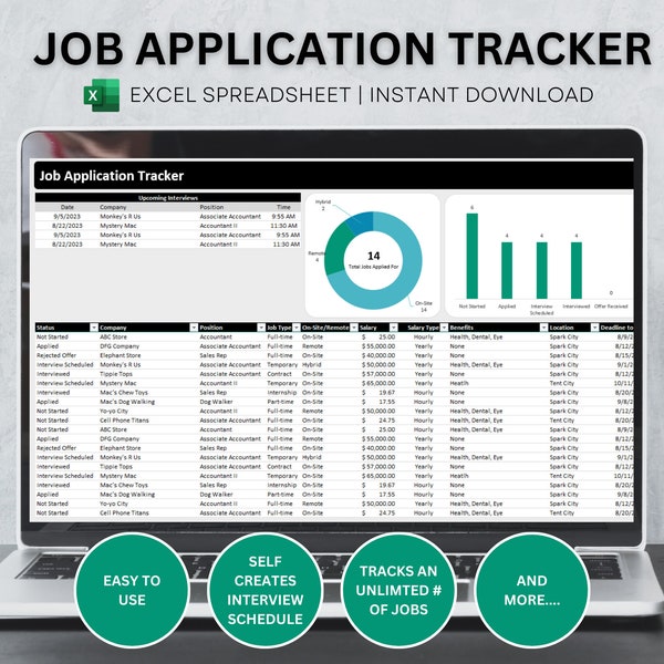 Excel Application Tracker - Etsy