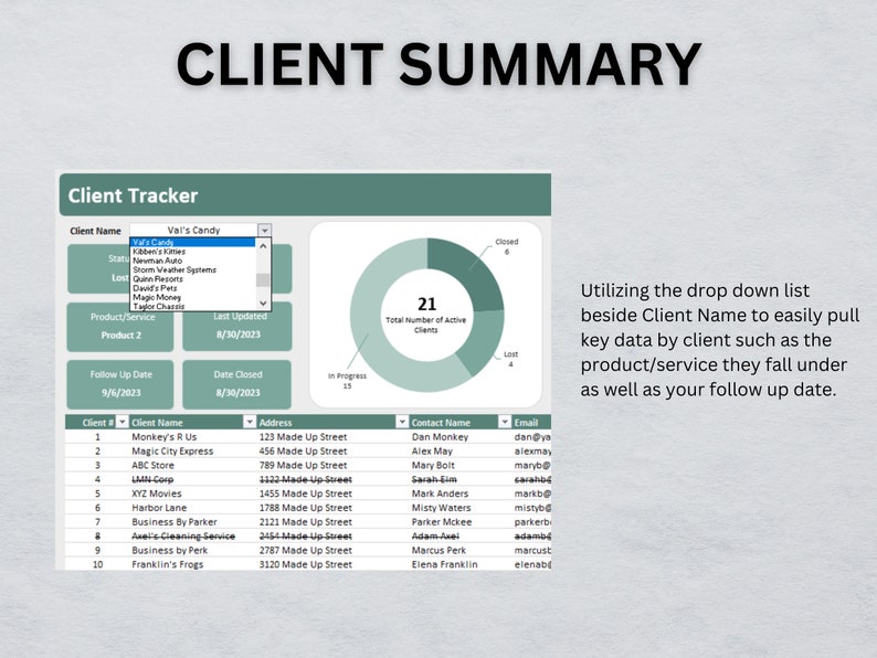 Client List Tracker, Lead Tracker, Customer List Tracker, Client Record ...
