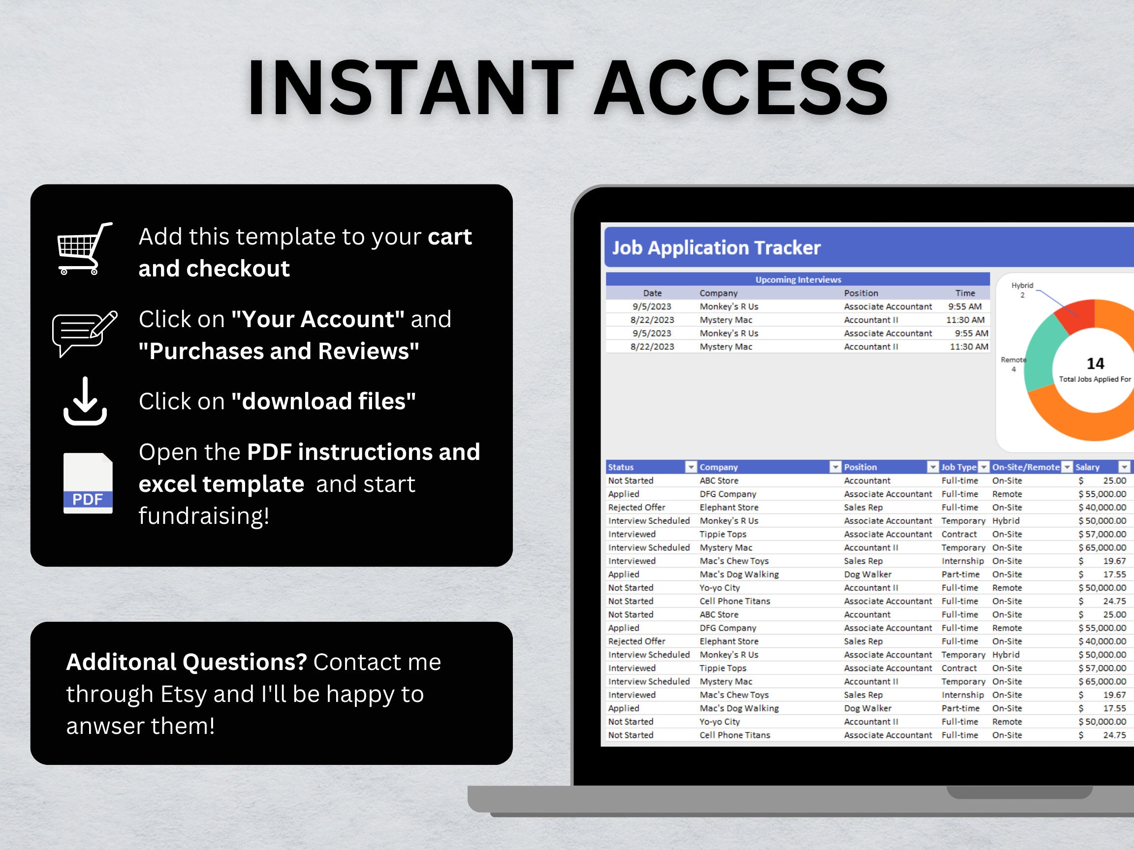 Job Application Tracker, Interview and Job Search, Job Interview ...