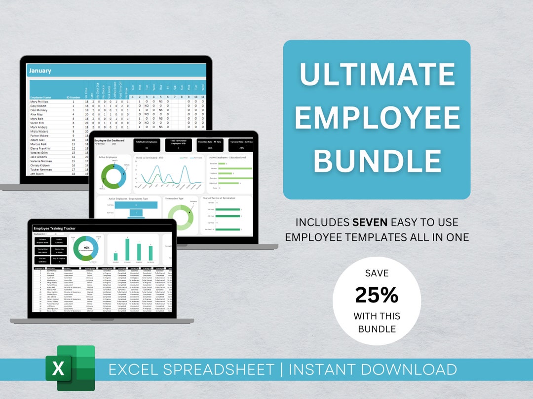 Ultimate Employee Bundle Spreadsheet, Employee Performance, Human ...
