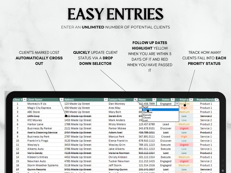 Client List Tracker, Lead Tracker, Customer List Tracker, Client Record Book, Business Plan ...