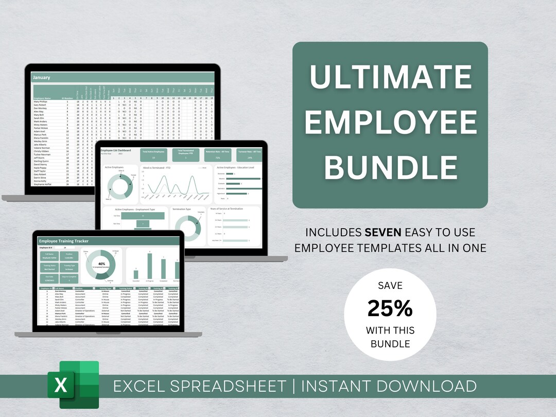 Ultimate Employee Bundle Spreadsheet, Employee Performance, Human ...