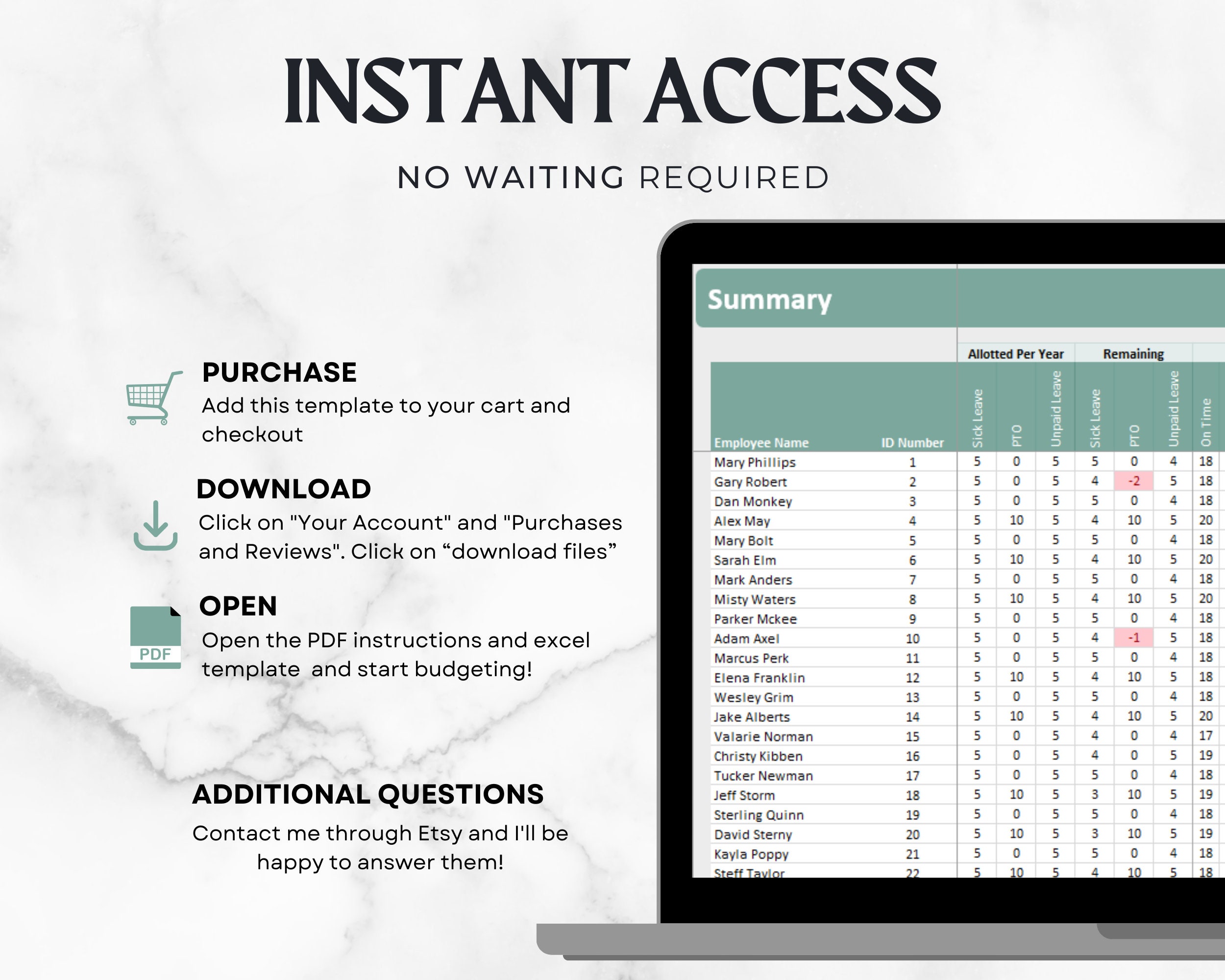 Ultimate Employee Bundle Spreadsheet, Employee Performance, Human ...