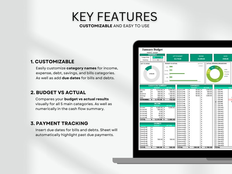 Simple Budget Tracker, Paycheck Budget, Excel Budget Template, Spending ...