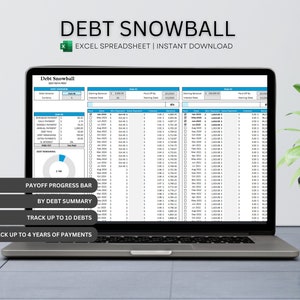 Debt Snowball Debt Repayment Budget Spreadsheet Excel Budget - Etsy