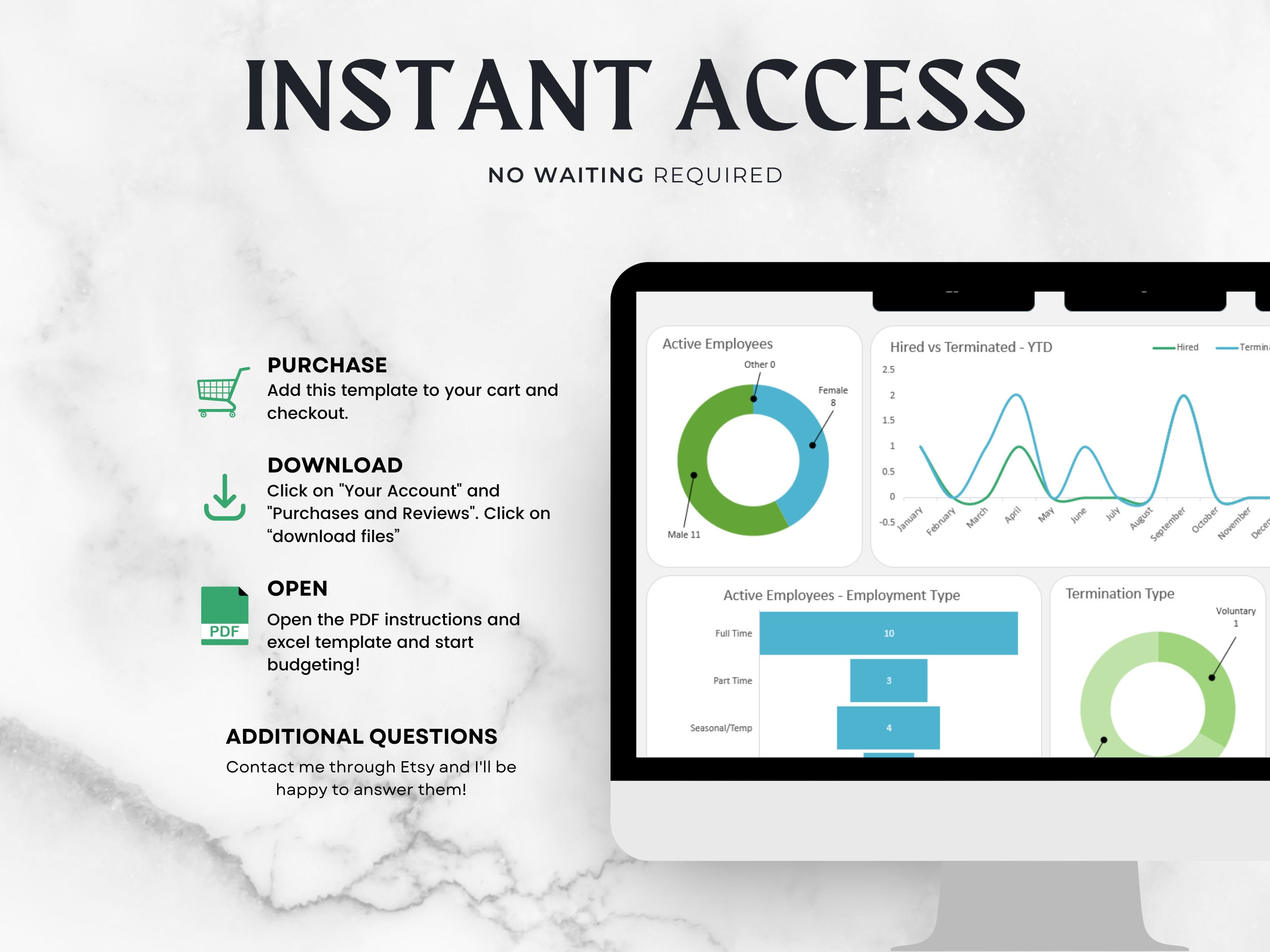 Employee List Dashboard Spreadsheet, Employee Performance, Human ...