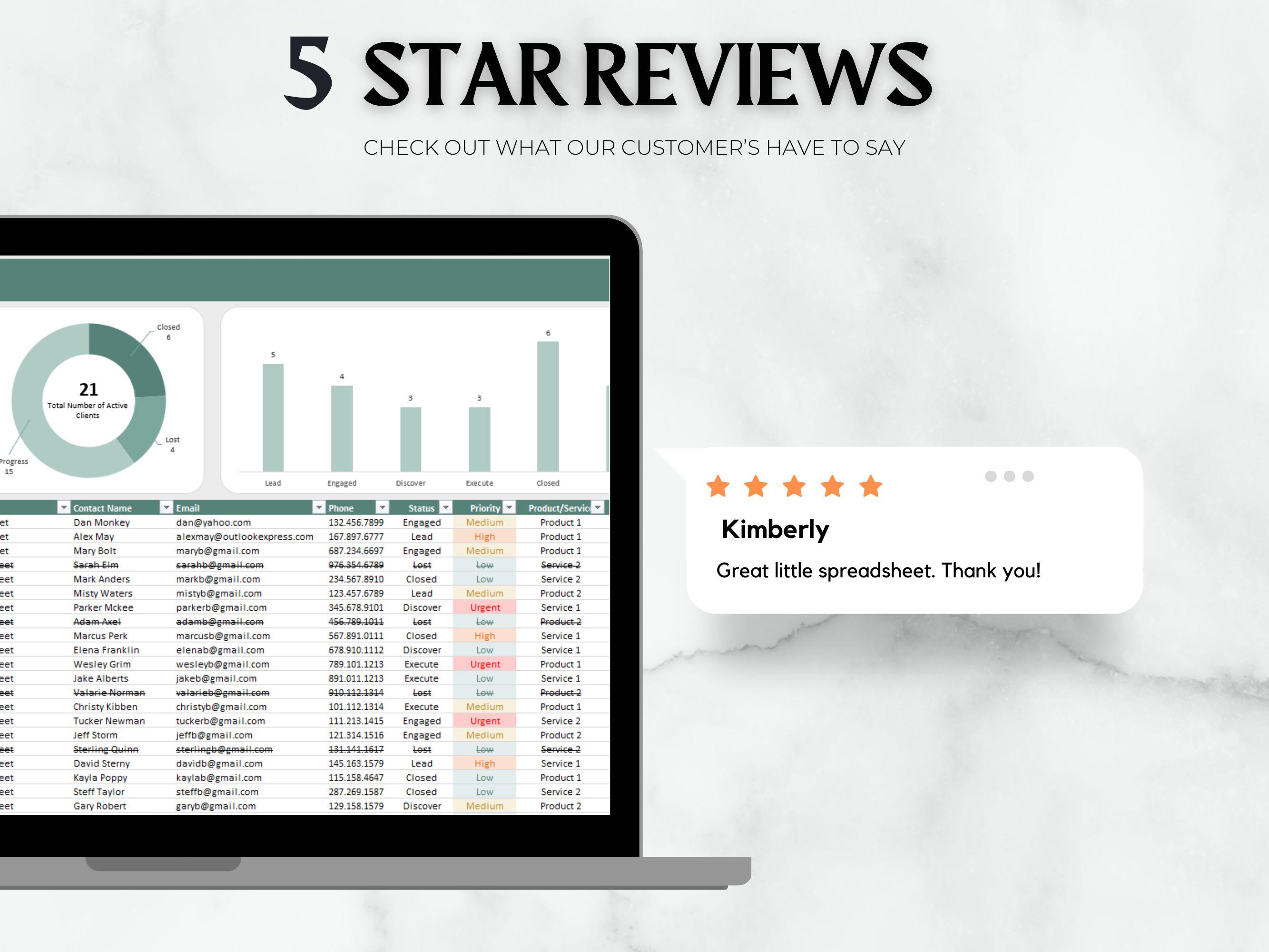 Client List Tracker, Lead Tracker, Customer List Tracker, Client Record ...
