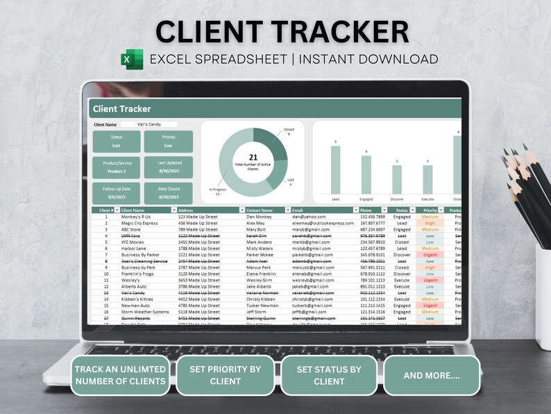 Client List Tracker Lead Tracker Customer List Tracker - Etsy