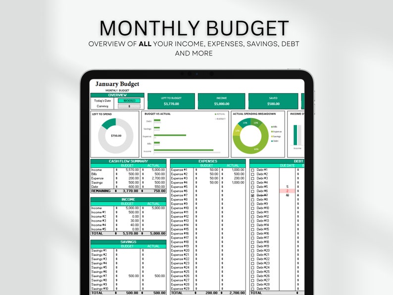Simple Budget Tracker, Paycheck Budget, Excel Budget Template, Spending ...