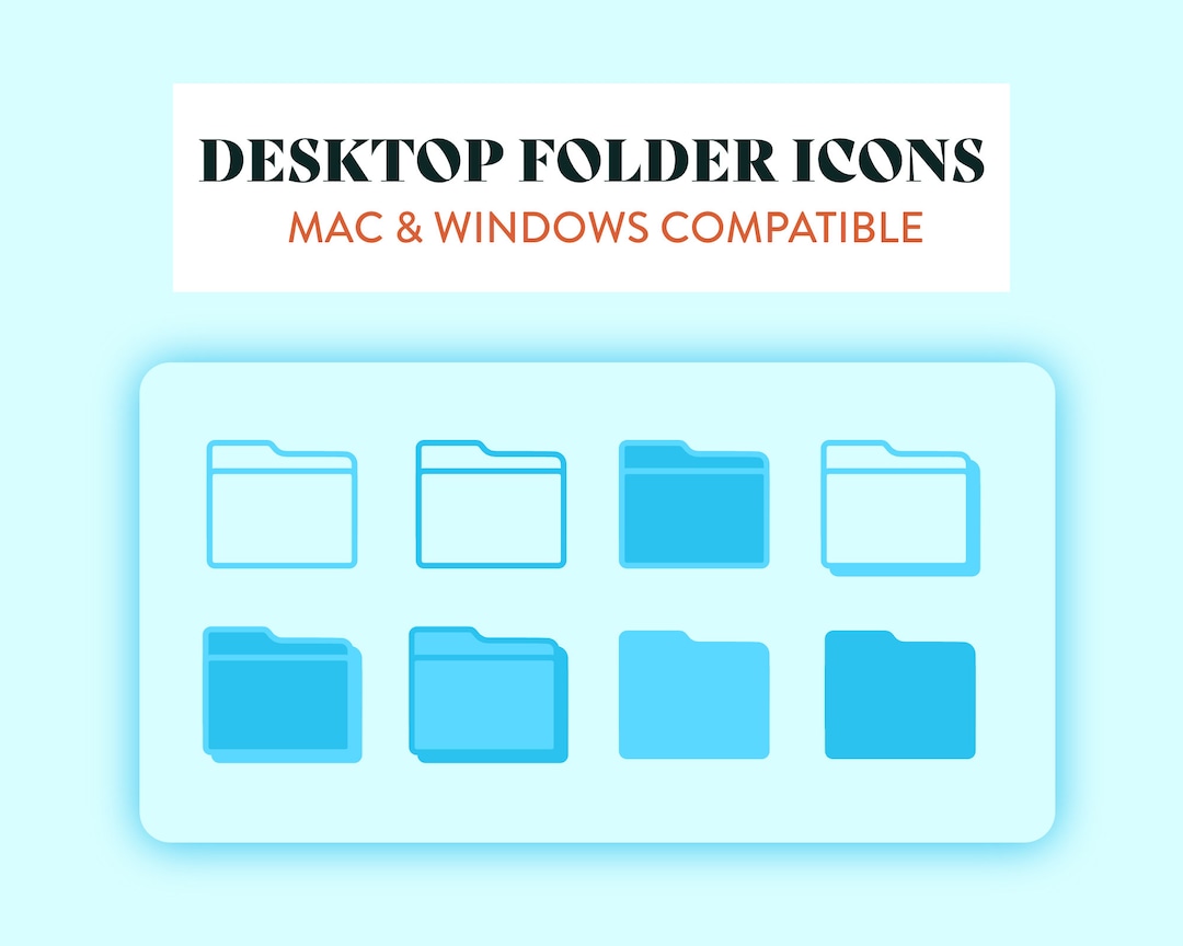 Aesthetic Desktop Folder Icons Pack, Mac & Windows Compatible, Cute ...