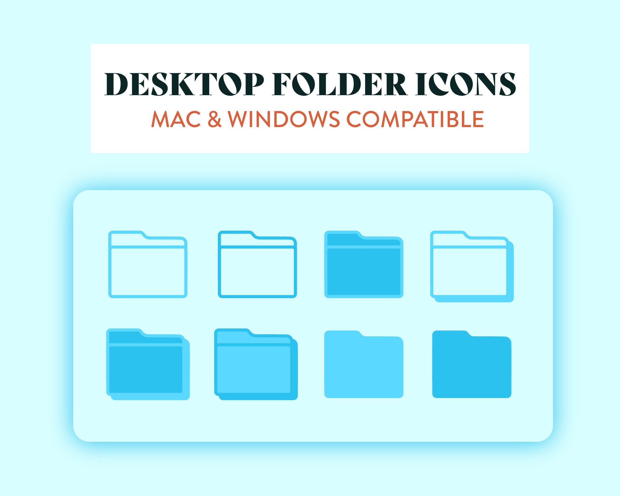 Aesthetic Desktop Folder Icons Pack, Mac & Windows Compatible, Cute ...