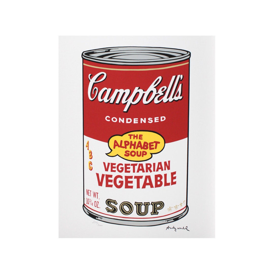 Andy WARHOL - (limited) - Campbell Soup - Vegetarian Vegetable Soup - Etsy